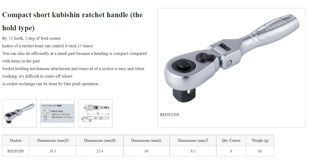 Ichiban Precision Sdn Bhd - Tone - Tone Ratchet handle (the hold type), Short swivel ratchet ...